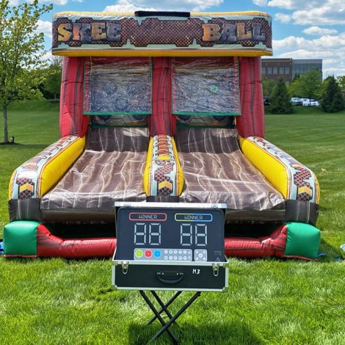 Skee Ball 2.0 with Scoring - 2 Player, 2 Lane Inflatable Arcade Game ...